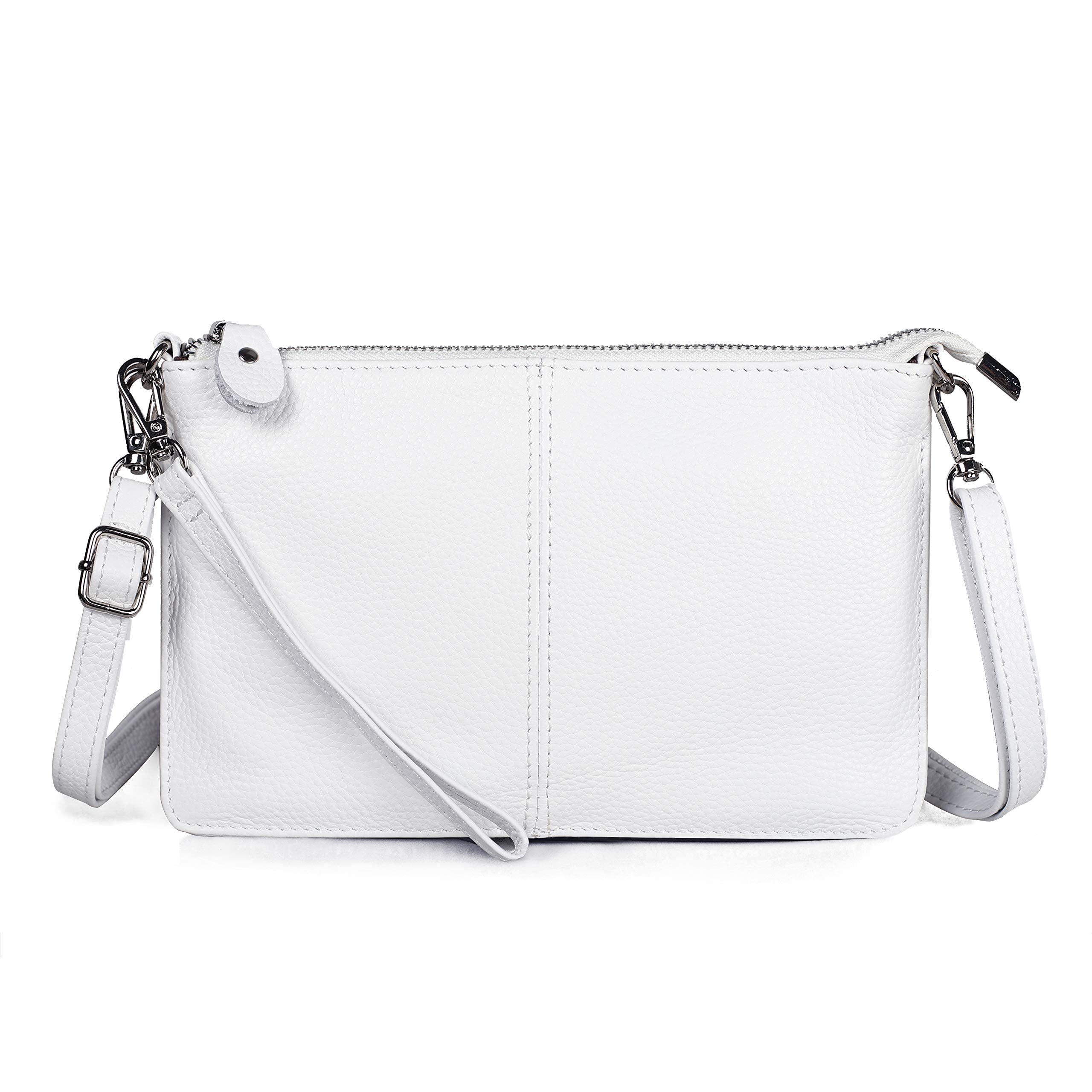 befen White Small Wristlet Crossbody Clutch Purse with White Cell Phone Crossbody Bags for Women