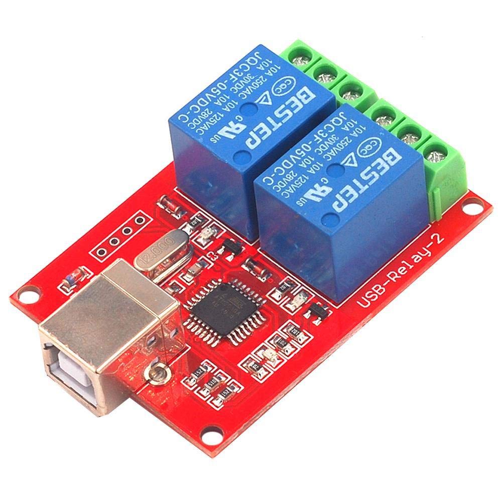 5V USB 2 Channel Relay Module Programmable Computer Control for Smart Home DC 5V