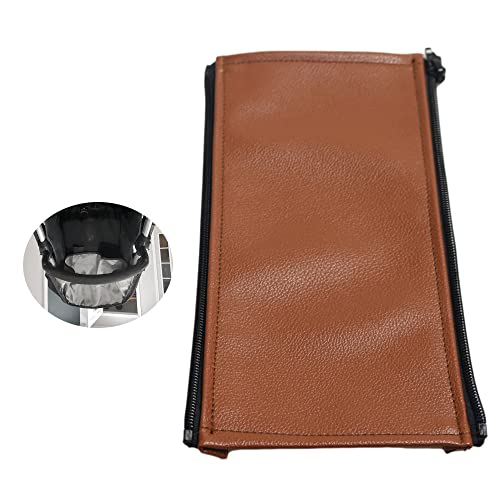 Baby Stroller Leather Armrest Handle Cover Compatible with Uppababy Vista V1/V2 Stroller, Bumper Sleeve Case Bar Protective Covers Pram Accessories (for Kid Handle Brown)