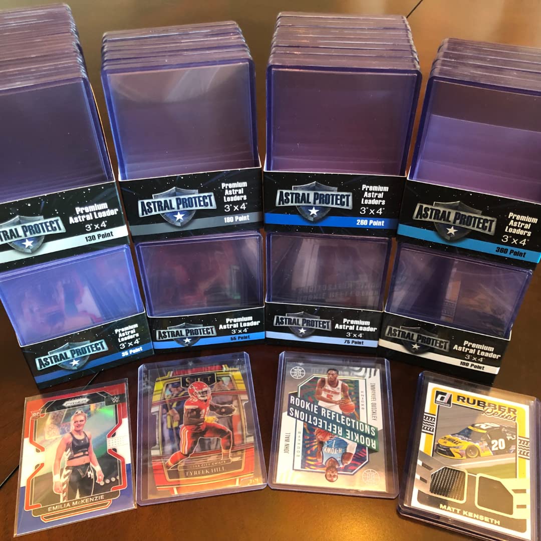 Astral Protect Top Loaders for Cards, Premium Toploader (50 Pack, 35pt, 3" x 4") Baseball Card Protectors Hard Plastic Toploader Card Protectors Hard Card Sleeves, Sports, Baseball Card Sleeves