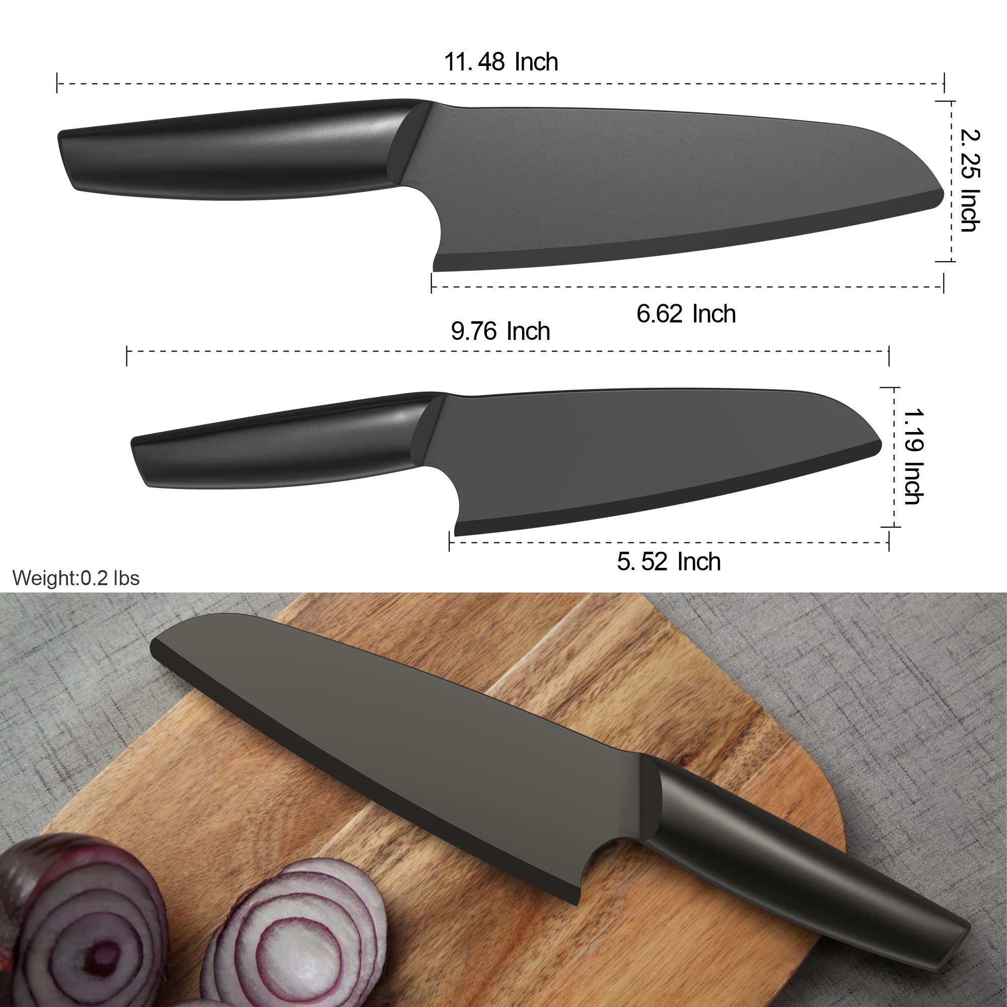AILUROPODA Nylon Knife, 2-Piece Plastic Kitchen Knife for real cooking and Cutting Pizza, Cakes, Bread, Fruits, Veggies Durable Nylon Kitchen Knife for kids