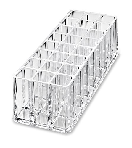 byAlegory Acrylic Rollerball Perfume Organizer Beauty Scent Holder 24 Space Organization Container Storage For Tall Scented Oils - Clear