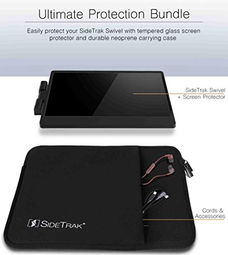 SideTrak Swivel 12.5" Patented Attachable Portable Monitor for Laptop | FHD IPS Dual Screen with 13β Protective Case | Mac, PC & Chrome Compatible | Fits All Laptops | Powered by USB-C or Mini HDMI