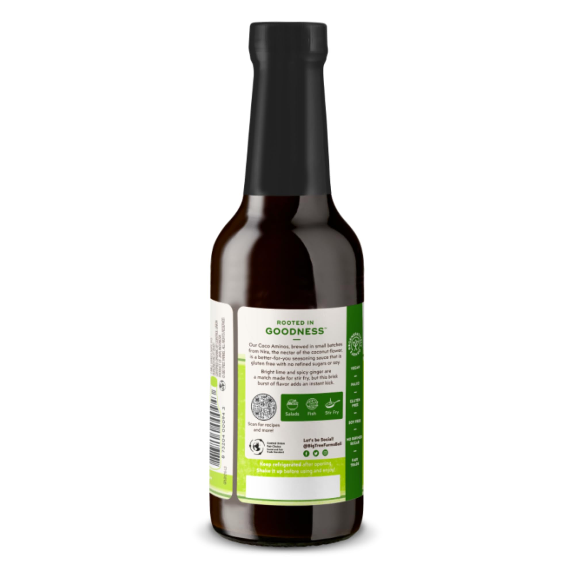 Big Tree Farms Organic Coco Aminos - Liquid Coconut Aminos, Soy-Free Sauce, Low Sodium, Soy Alternative, Gluten Free, Kosher, Marinade & Sauce, Non-GMO - Gingery Lime, 10 Fl Oz (Pack of 1)