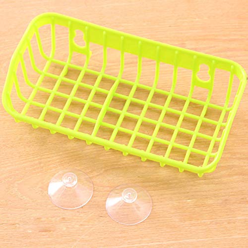 Gnc33Ouhen Double Suction Cup Sink Sponge Soap Toothbrush Cup Holder Kitchen Bathroom Drain Storage Rack Pink