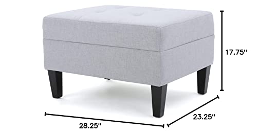 Christopher Knight Home Zahra Ottoman, Light Grey