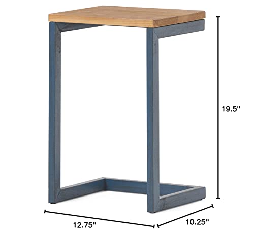 Christopher Knight Home Darlah Small Firwood Antique Table, Antique, Antique Natural and Black With Blue, 10.25”D x 12.75”W x 19.50”H
