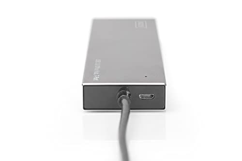 DIGITUS USB Hub, USB 3.0 Backwards Compatible Grey Black 7 Ports
