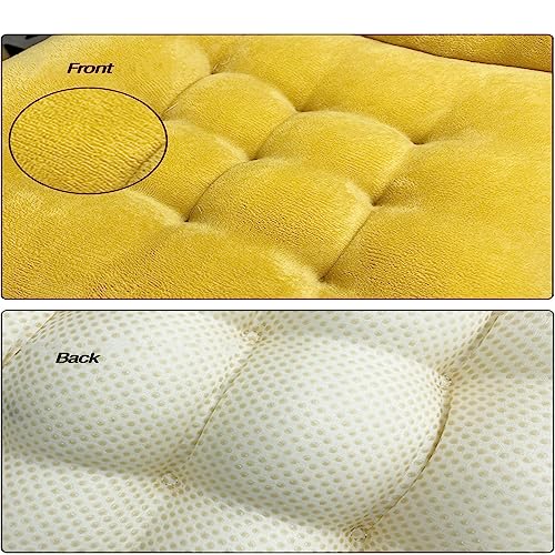 BUDINO Non-Slip Chair Cushion, Premium Tufted Rocking Seat Back Pad with Ties, Thick Chair Mat for Office Car Dining Room Kitchen Outdoor/Indoor,Pink,45 * 100cm