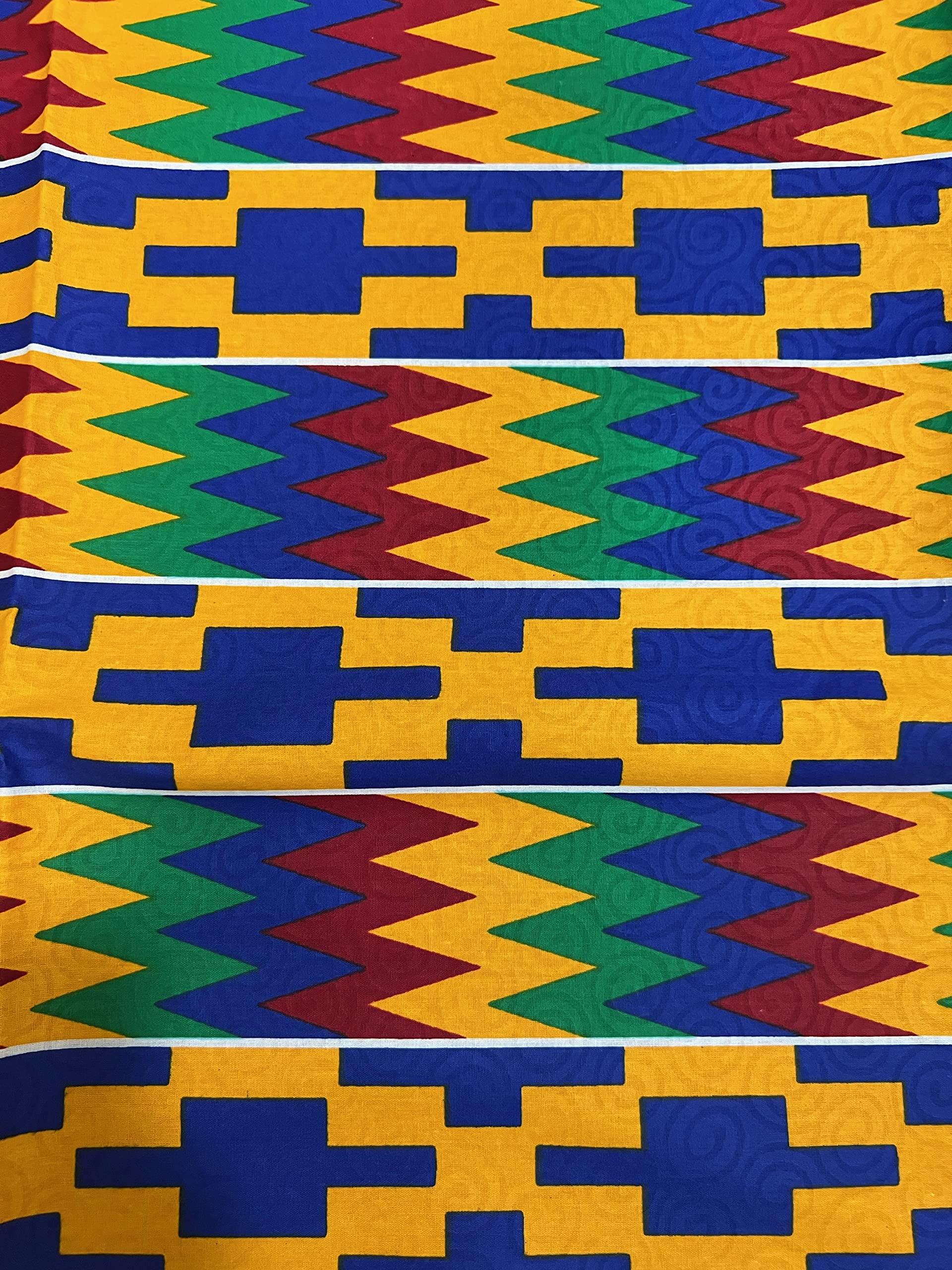 African Kente Print Fabric (Yard) Red Kente Ghana Afrocentric Cotton, African Head Wrap, Head Tie, African Choir, African Dance, Black History, African American