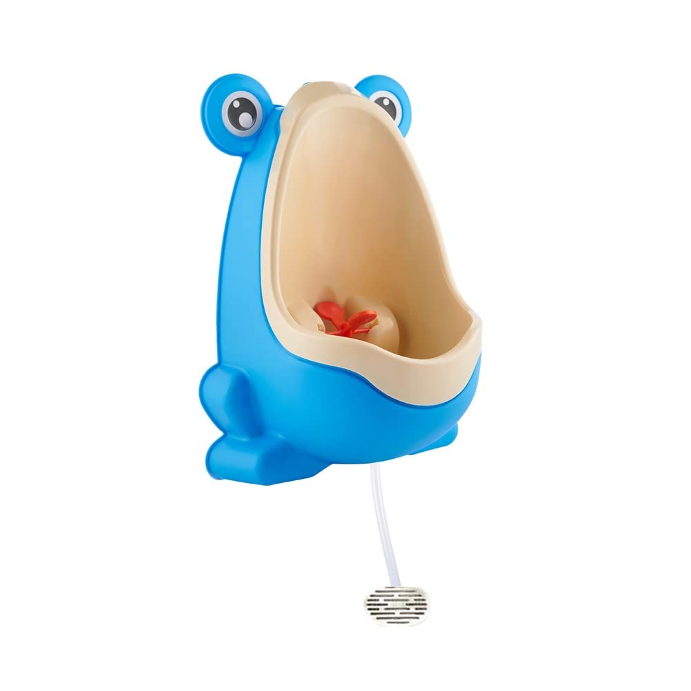 Facelivo No-Touch Cleaning Cute Frog Potty Pee Training Urinal for Toddler Boys, with Funny Aiming Target - Blue
