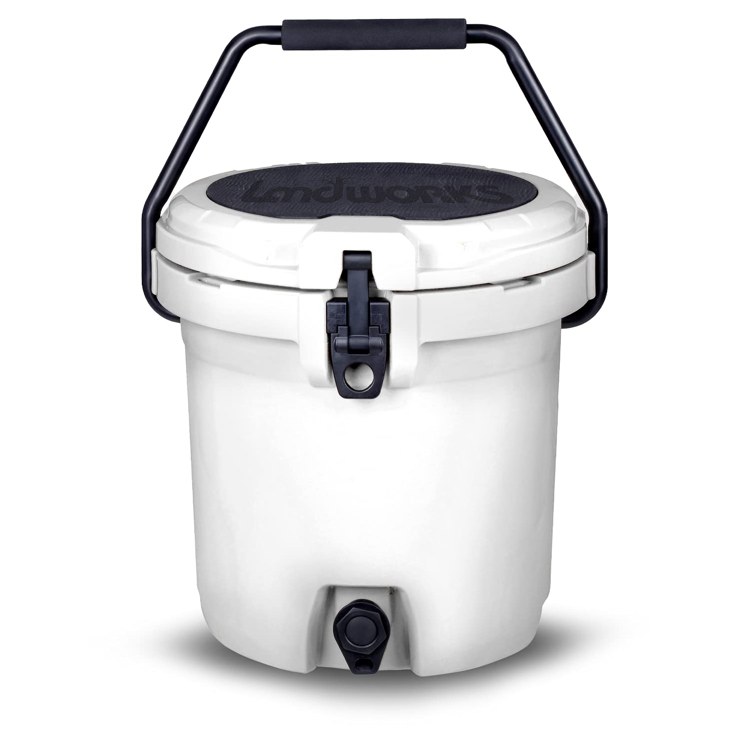 Landworks Beverage Cooler (5 Gallon / 20QT) Rotomolded Ice Water Sport Jug Dispenser, Insulated High Ice Retention, UV Protected Spigot, Stainless Steel Bottle Opener, Latch and Seat Lid