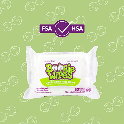 Baby Wipes Unscented by Boogie Wipes, Wet Wipes for Face, Hand, Body & Nose, Made with Vitamin E, Aloe, Chamomile and Natural Saline, 30 Count, Pack of 3