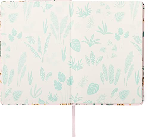 Eccolo Medium Lined Journal Notebook, Flexible Cover, A5 Writing Journal, 256 Ruled Ivory Pages, Ribbon Bookmark, Lay Flat, Notebook for Work or School, Cheetah (5.75-x-8.25 inches)