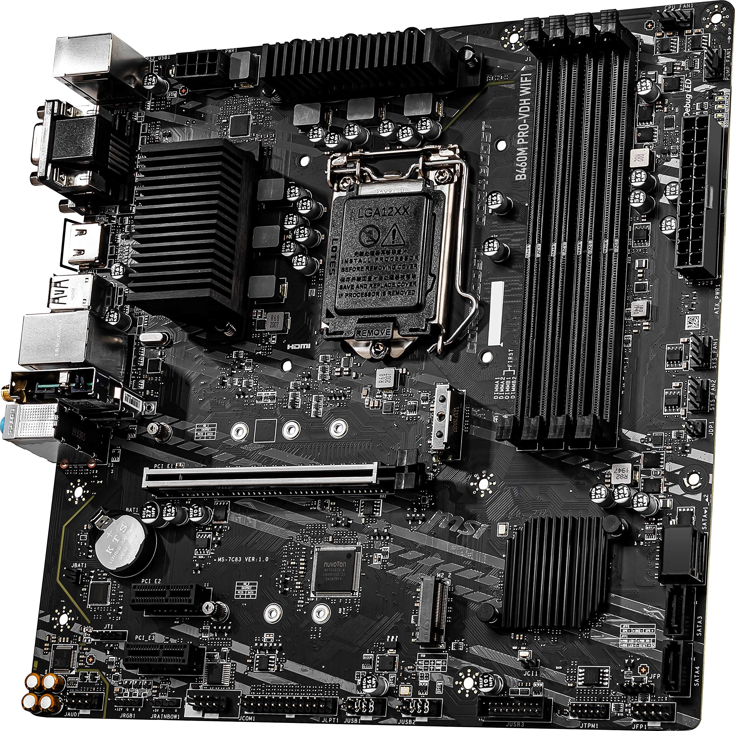 MSI B460M PRO-VDH WiFi ProSeries Motherboard (mATX, 10th Gen Intel Core, LGA 1200 Socket, DDR4, Dual M.2 Slots, USB 3.2 Gen 1, 2.5G LAN, D-SUB/DVI/HDMI, Wi-Fi) (Renewed)