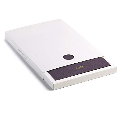 Jumping Fox Design Premium A5 Dotted Journal Hardcover Notebook, Medium 5.6 x 8.4 inches, 120gsm Thick Paper, Numbered Pages, Inner Pocket, Unique Leatherette, Satin Purple