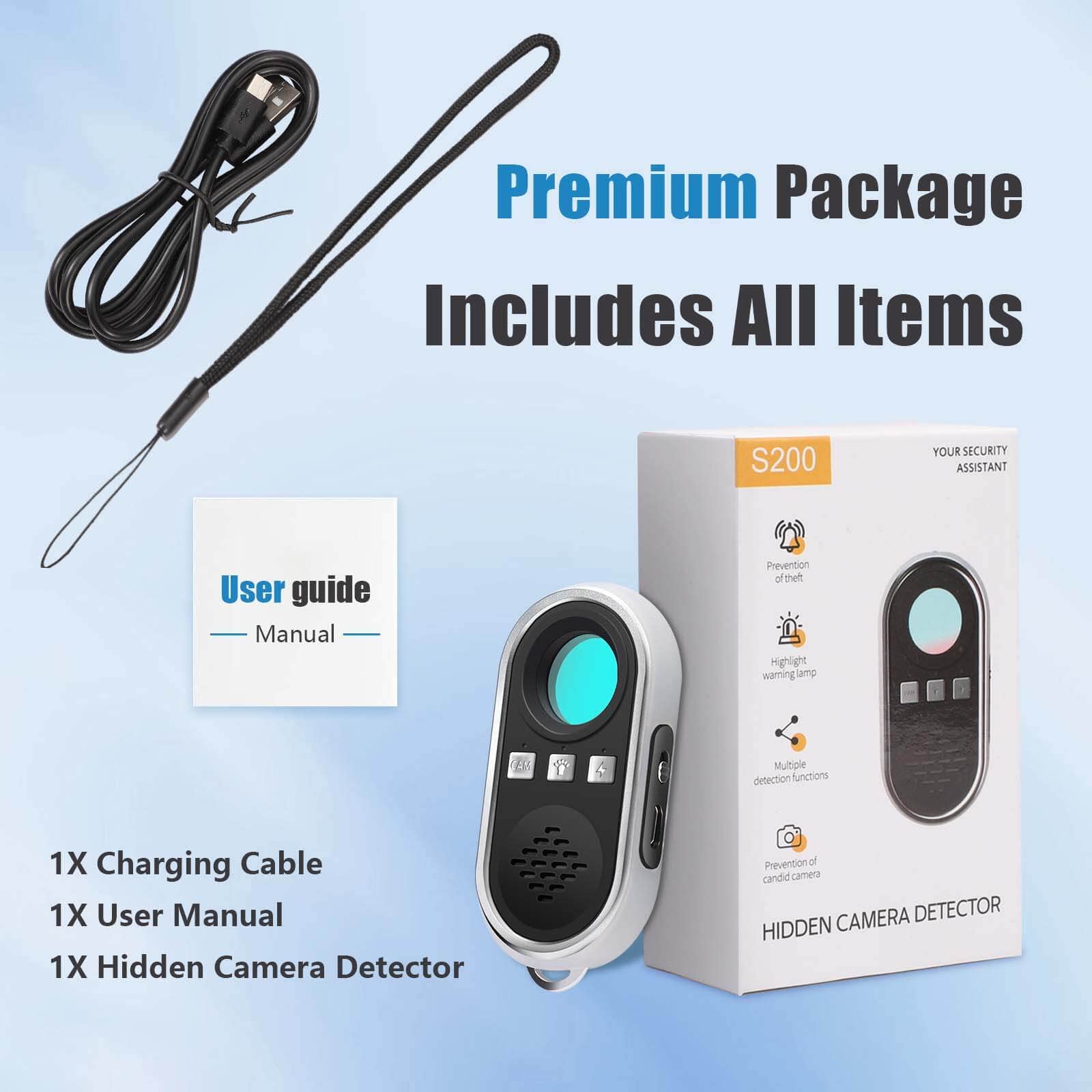 Tusionwin Hidden Camera Detectors, Hidden Devices Detector, Spy Camera Detector, Privacy Detector, Anti Spy Detector, Hidden Camera Finder for Home Office Hotel Bathroom, Gifts for Woman Men