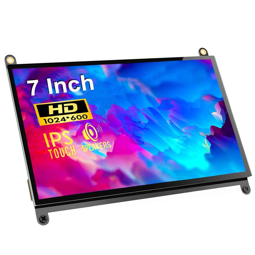 7 inch Monitor Raspberry Pi Display Raspberry Pi Screen Mini Monitor 1024 * 600 Portable HDMI Monitor for Raspberry Pi 4/3/2/Zero/B/B+ Win11/10/8/7 Raspbian Free Driver