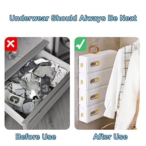 ACGrade Underwear Organizer,Wall Mounted Sock Organizer,Underwear Storage Organizer,Socks Organizer for Drawer,Underwear Organizer for Closet, 38x8x12cm