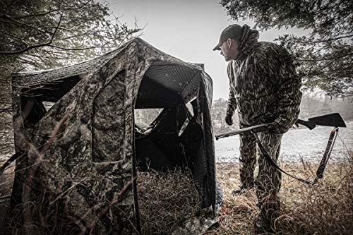 Ameristep Pro Series Thermal Hub Blind | 4 Person Insulated Hunting Blind Designed for Cold Weather in Mossy Oak Elements Terra, AMEBF1009, One Size