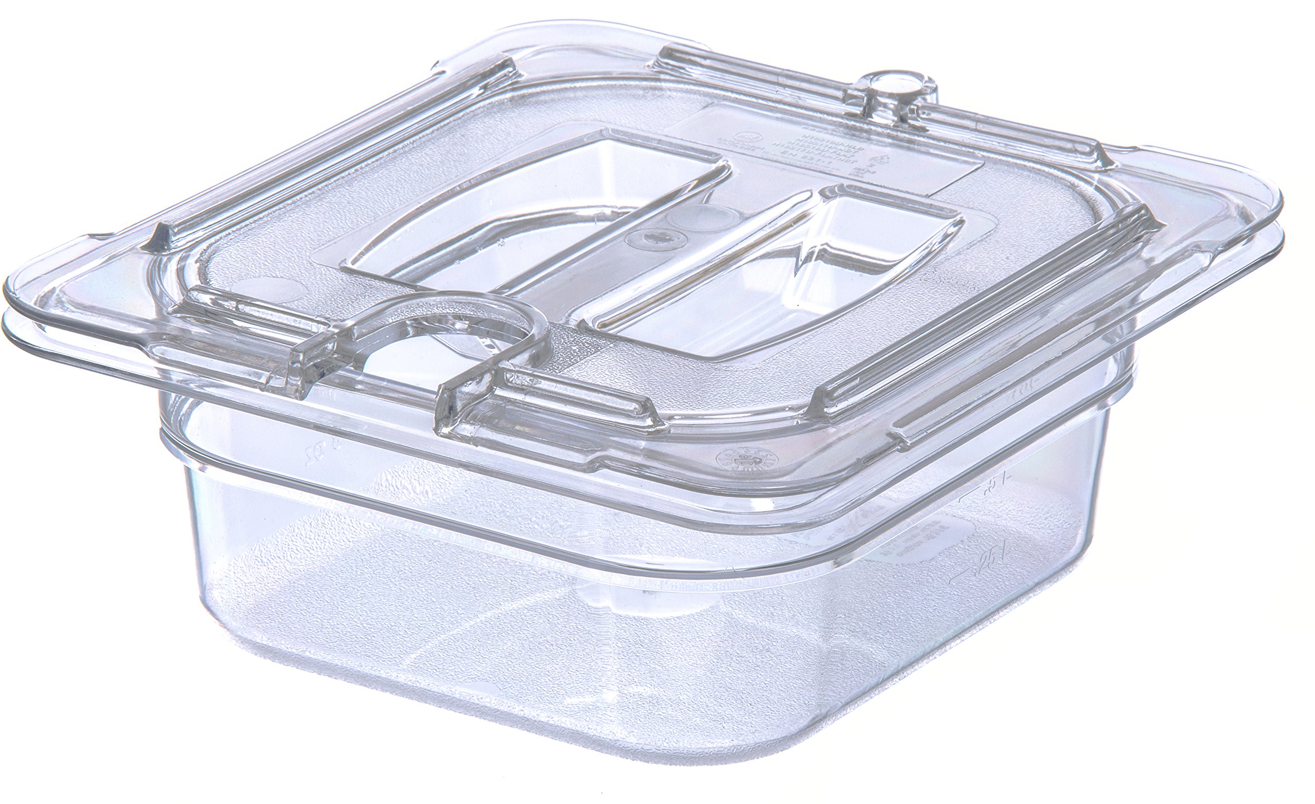 Carlisle FoodService Products 10311U07 StorPlus Sixth Size Polycarbonate Universal Handled Notched Food Pan Lid, Clear