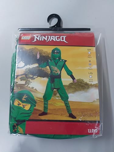Disguise Lloyd Costume for Kids, Deluxe Lego Ninjago Legacy Themed Children's Charcter Jumpsuit, Child Size Medium (7-8), Green & Black