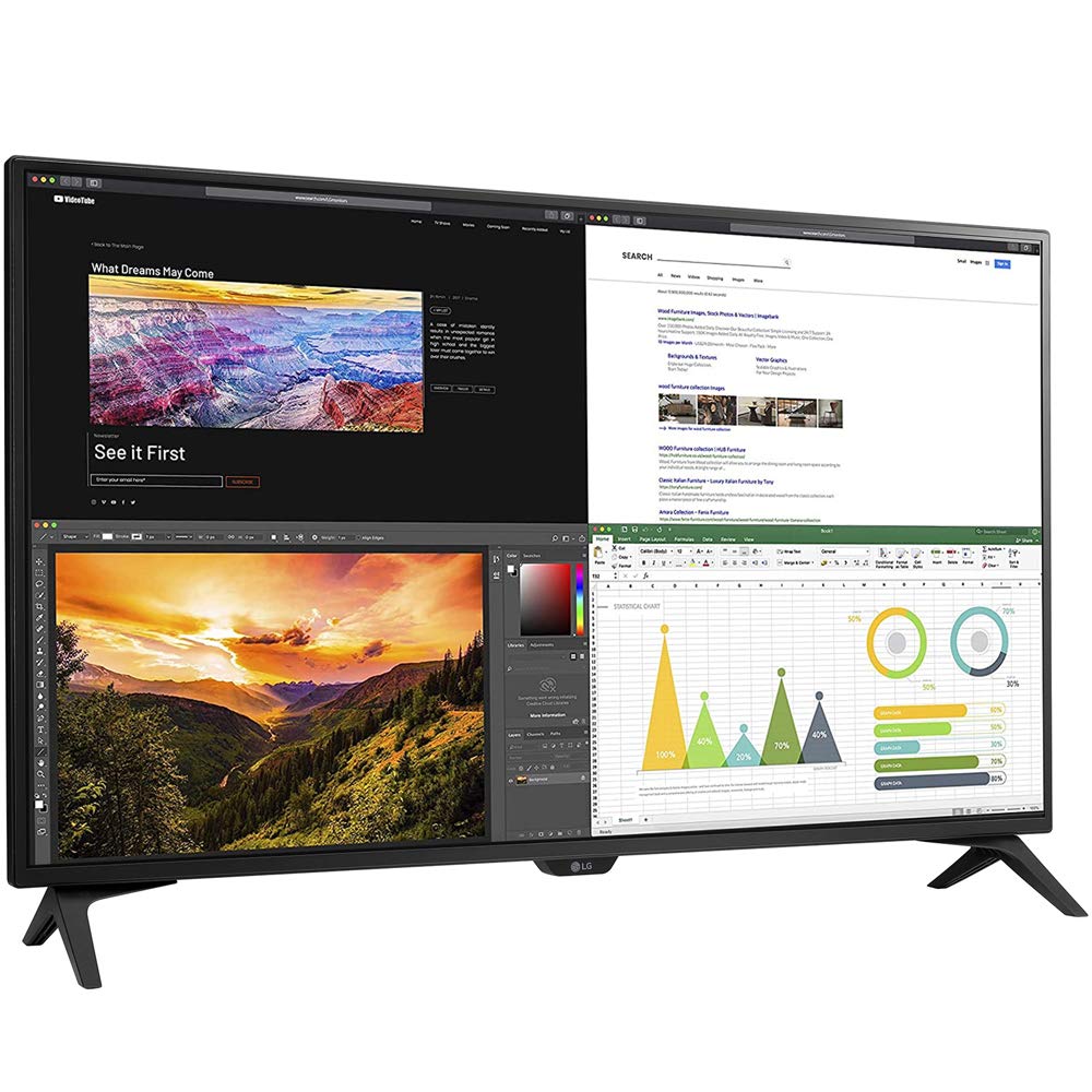 LG 43UN700T-B 43-inch 4K UHD 3840x2160 IPS USB-C HDR 10 Dual Monitor Bundle with 1 YR CPS Enhanced Protection Pack