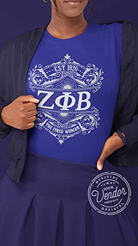 Bad Bananas Zeta Phi Beta Sorority Paraphernalia - The Finer Woman - Crew Neck Shirt - True-Royal X-Large