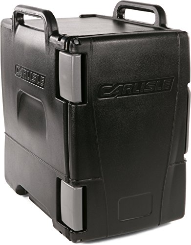 Carlisle FoodService Products Cateraide IT End Loading Insulated Food Pan Carrier Holds 6 Full Size 2.5" Pans with Handles for Catering, Kitchens, and Restaurants, Plastic, Black