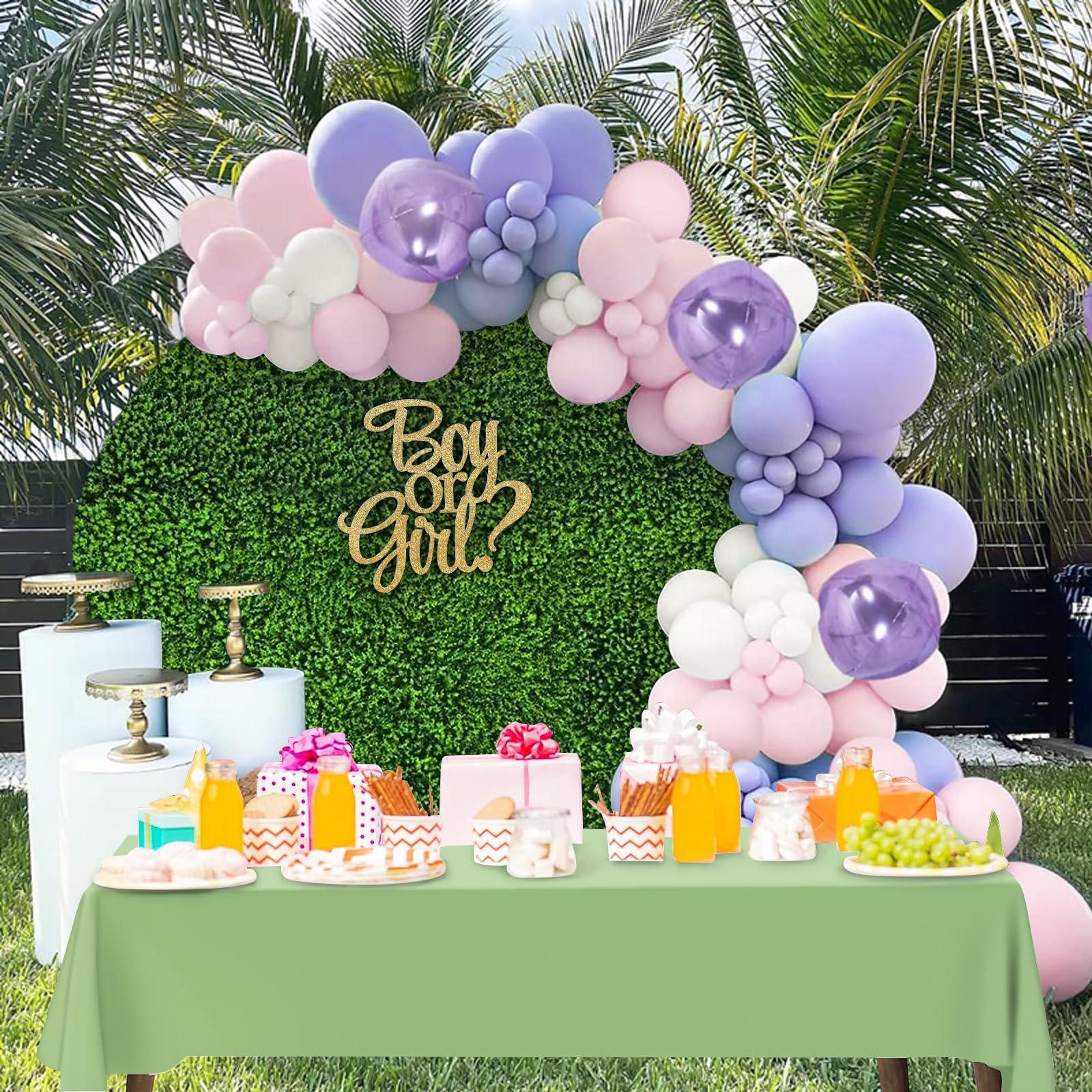 2 Pcs Sage Green Tablecloth Plastic 54 ×108 Inches Rectangle Sage Green Tablecloth Disposable Plastic Waterproof Table Cover for Outdoor Picnic, Kitchen, Holiday Birthday Wedding Baby Shower Party
