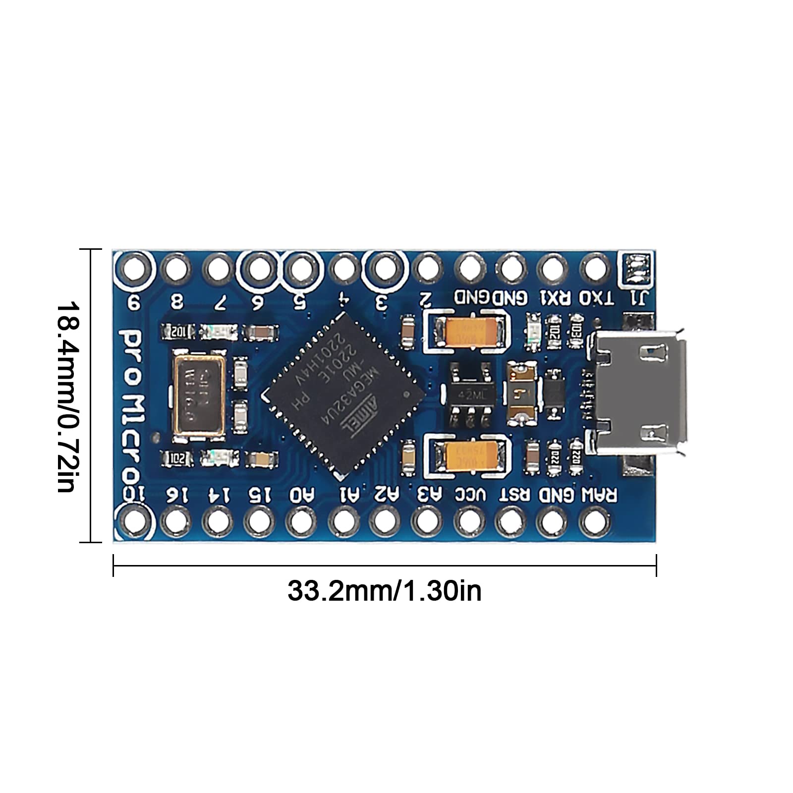 3pcs Pro Micro Atmega32U4 5V 16MHz Bootloadered IDE Micro USB Pro Micro Development Board Microcontroller for Pro Micro Serial Connection with Pin Header