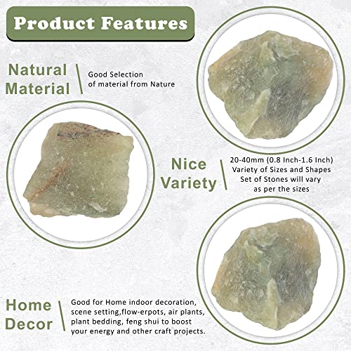 Crocon 1/4 LB Green Jade Rough Bulk Natural Stone Raw Gemstone Tumbling Cabbing Polishing Gem Mining Chakra Balancing Reiki and Crystal Healing Good Luck Home Office Decor