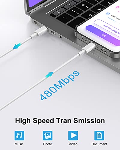 USB C to Lightning Cable 6ft 3Pack,【Apple MFi Certified】 iPhone Fast Charger Charging Cord Cable for iPhone 14/13/13 Pro/12/12 Pro/12 Pro Max/11/Xs Max/XR/X,iPad,AirPods Pro and More