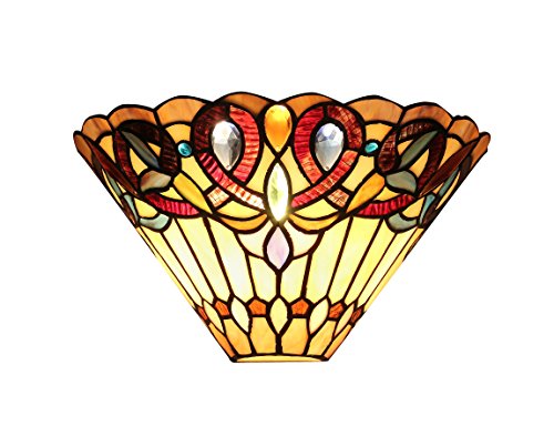 Chloe Lighting CH33318VI12-WS1 Ambrose Tiffany-Style Mission 1-Light Wall Sconce, 6.5 x 11.9 x 5.9", Black