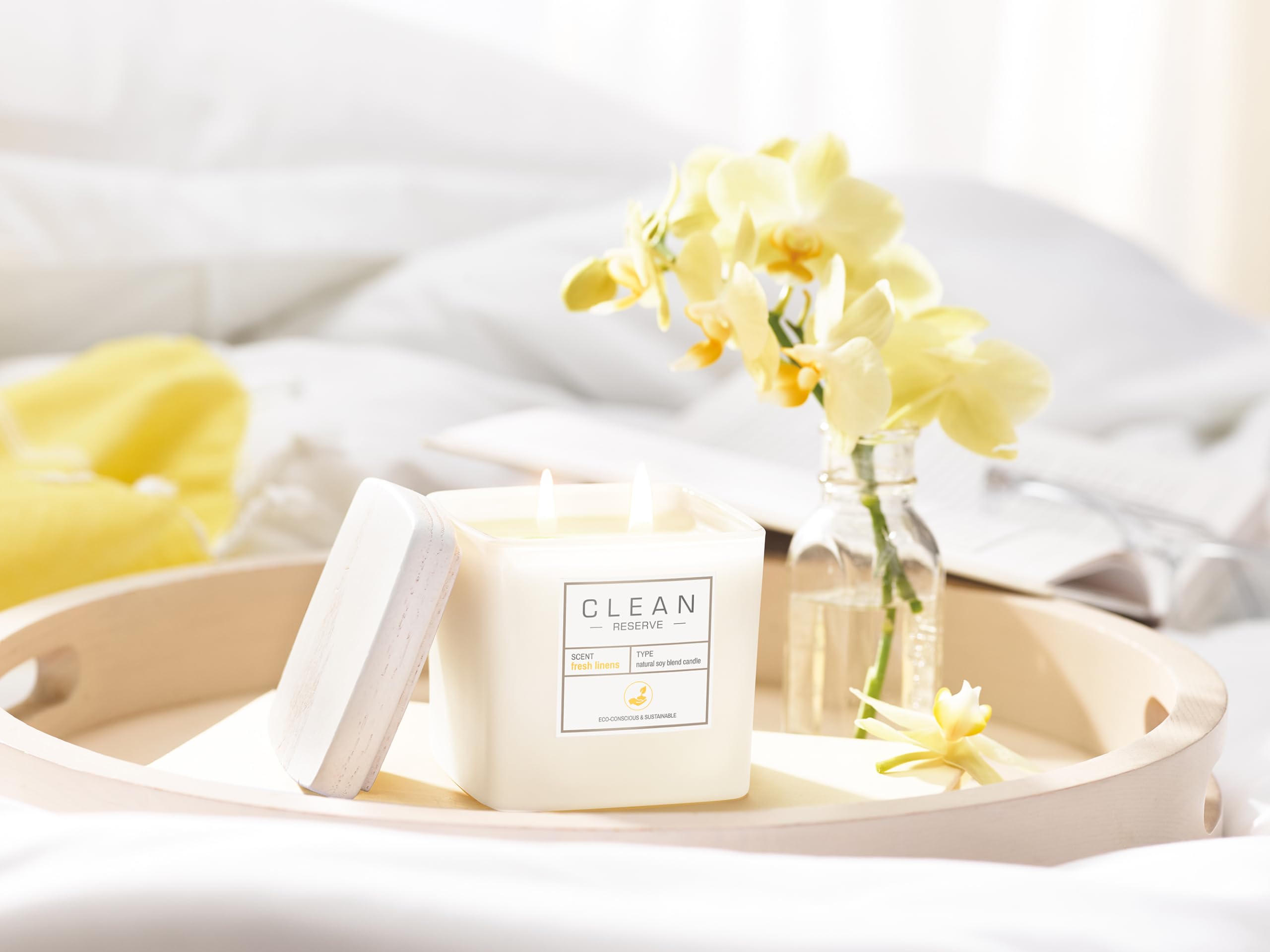 CLEAN RESERVE Home Candle | Natural Soy Blend Scented Candle | Premium Non-Toxic Candle Made with Sustainable Ingredients | Up to 40 Hour Burn Time | 8 oz