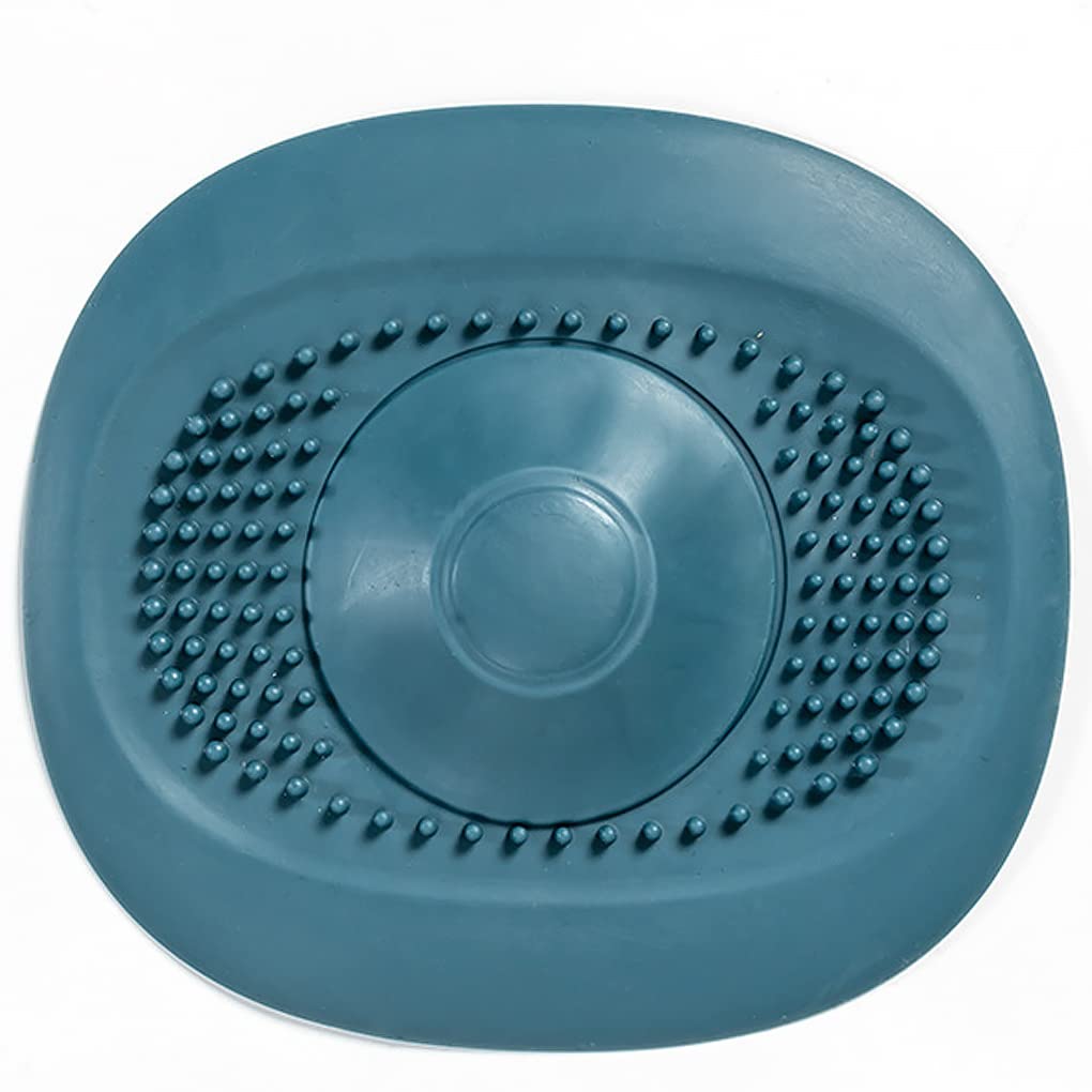 Hair Catcher Durable Silicone Hair Stopper Shower Drain Covers Easy to Install and Clean Suit for Bathroom Bathtub and Kitchen 1 Pack, Blue