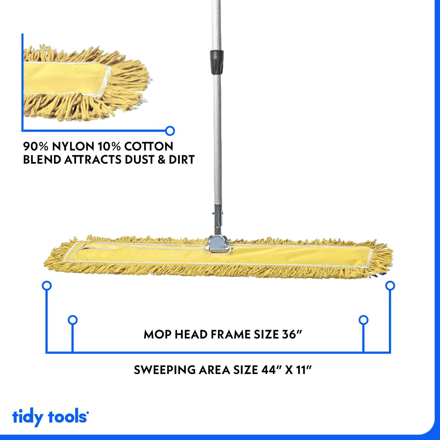 36 Inch Yellow Dust Mop with Metal Handle and 36 Inch Dust Mop Refill Bundle - 1 Mop Set and 4 Refills