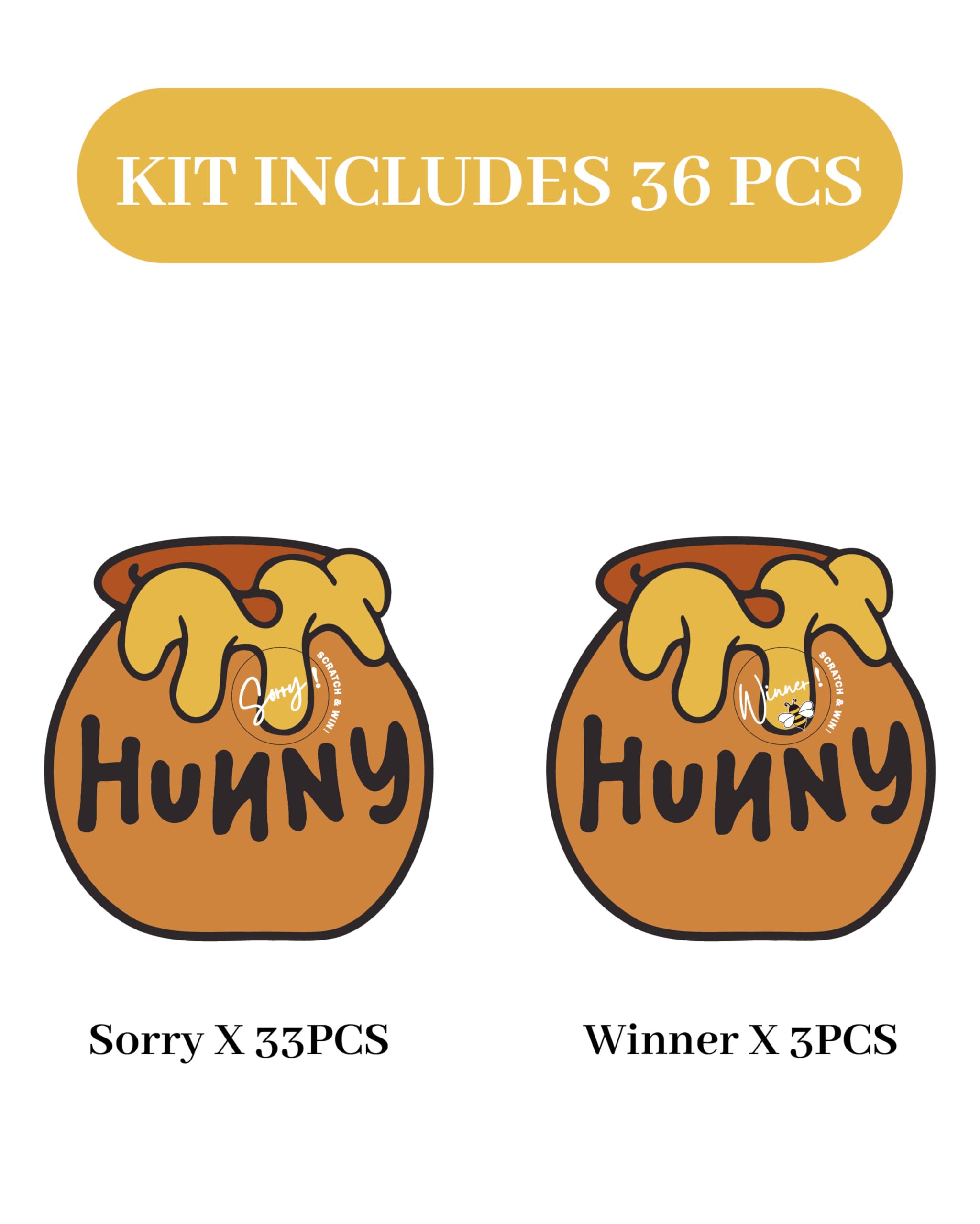 36 Pack Baby Shower Games, Scratch Off Game, Winnie Games for Gorl Boy Ice Breakers, Pooh Baby Shower Activity and Idea, Fun and Easy to Play
