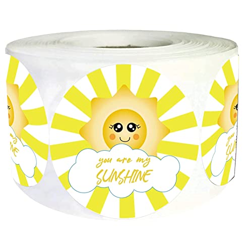 You are My Sunshine Stickers 1.5" Sending Sunshine Your Way Themed Thank You Customer Appreciation Stickers 500Pcs Sunshine Sticker Thank You Sticker for Small Business,Packaging,Envelope,Party Favors