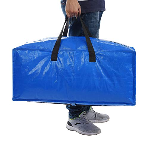 Acnusik 6 Pack Heavy Duty Moving Bags Extra Large Storage Bags, XL Moving Totes Cloth Storage Bags with Zippers Backpack for Clothing Storage, College Moving,Compatible with IKEA Frakta Hand Cart