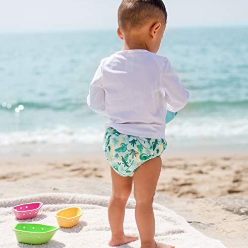 i Play Boys Reusable Absorbent Baby Swim Diapers Green Tropical Jungle 3T