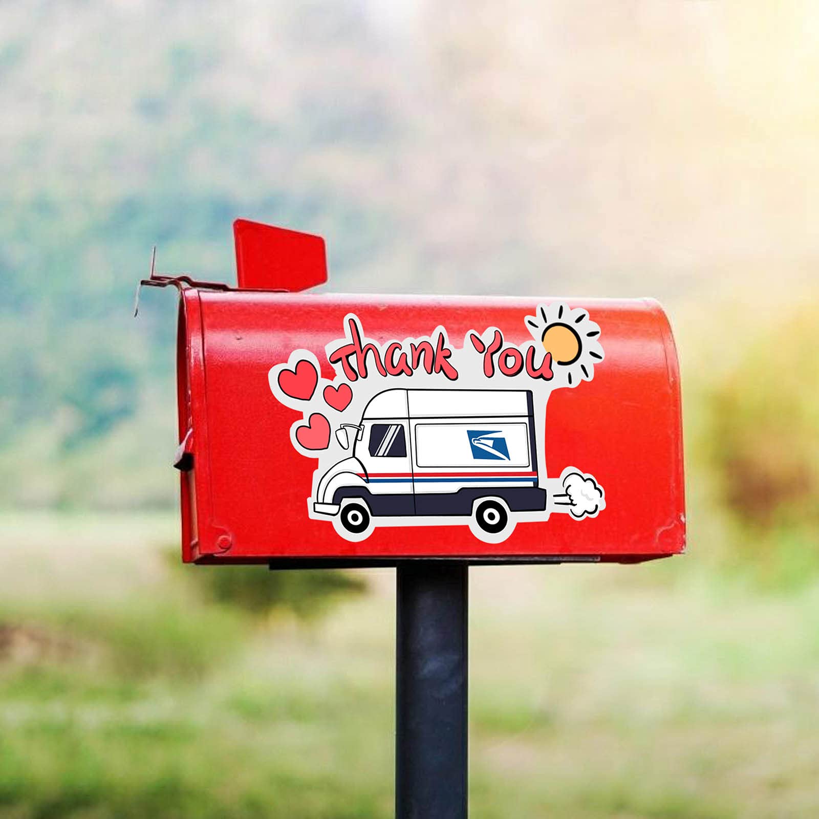 3 PcsThankyou USPS Decal for Mailbox,Thank U Stickers Vinyl stickers with Love and Support for USPS Mail Carriers (3inch)