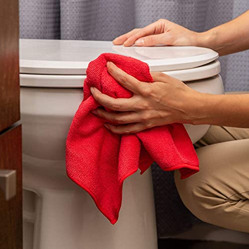 Bulk 16" x 16" Economy All Purpose Microfiber Towels Wholesale - Case Quantity (200 Count) | Large | No Fraying | High Density Microfiber | Zero Chemical Cleaner | Long-Lasting (White)