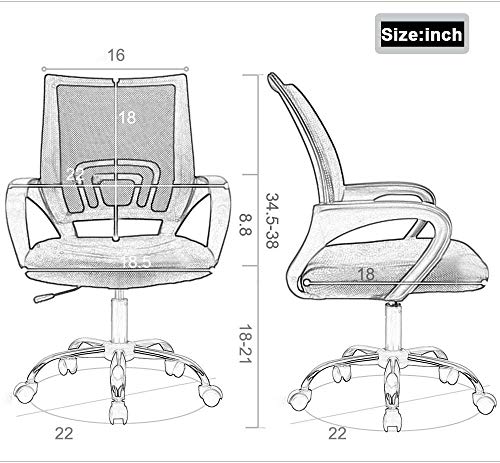 Meet Perfect Mid-Back Desk Office Chair, Ergonomic Modern Computer Chair with Lumbar Support and Armrest, Adjustable Executive Task Chair for Home, Study and Meeting Room- Mesh Back, Swivels (Pink)
