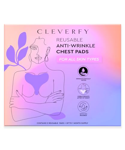 CLEVERFY Silicone Chest Wrinkle Pads (2 Pack T-shape) - Decollete Anti Wrinkle Chest Pads - Silicone Patches for Wrinkles - Anti Wrinkle Patches - Reusable Silicone Pads for Chest Wrinkle Prevention