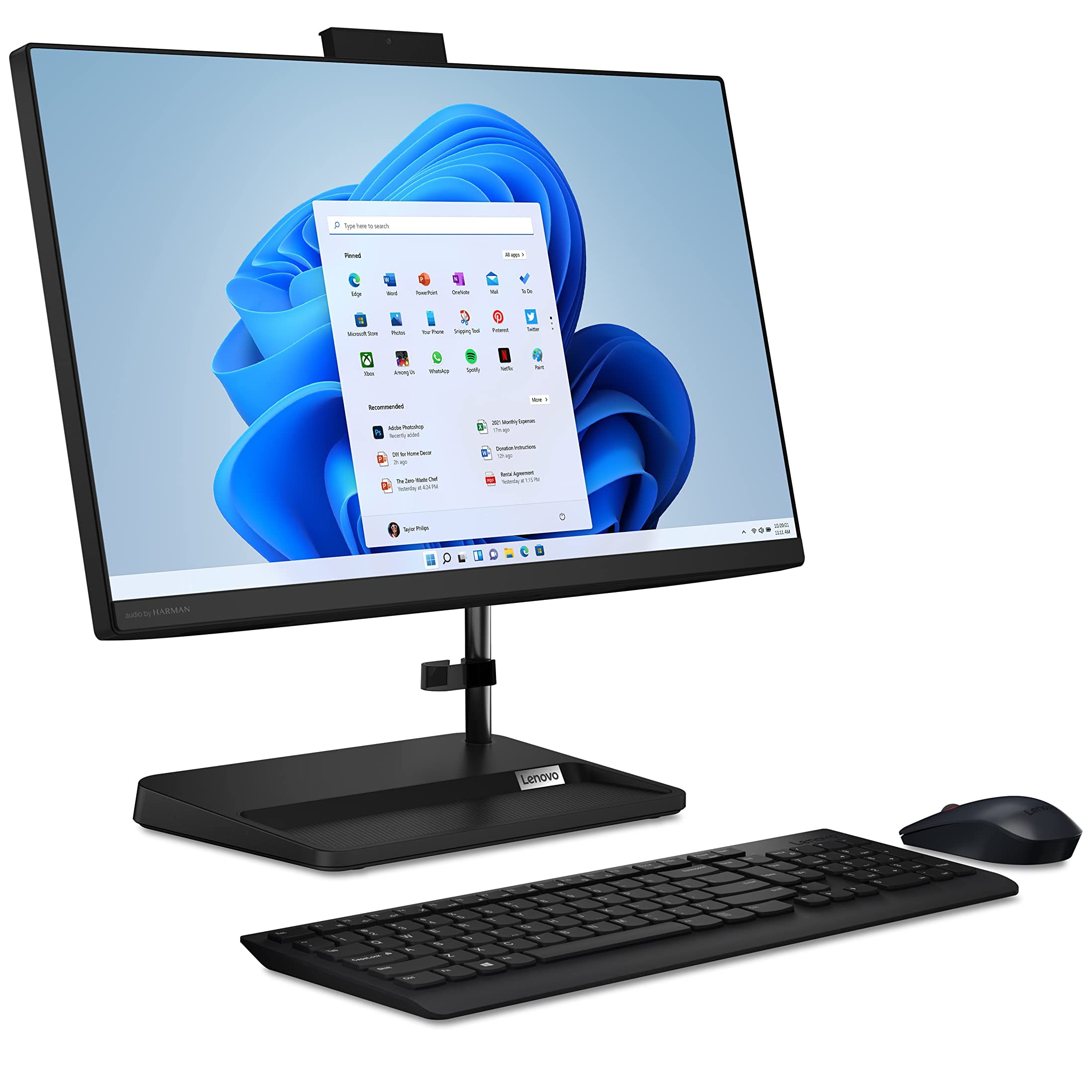Lenovo IdeaCentre AIO 5i Business All-in-One Desktop, 27" QHD (2560x1440) IPS 350nits Touchscreen, Intel Octa-Core i7-10700T, 32GB DDR4 RAM, 1TB PCIe SSD + 1TB HDD, Wireless Charger, Windows 11 Pro