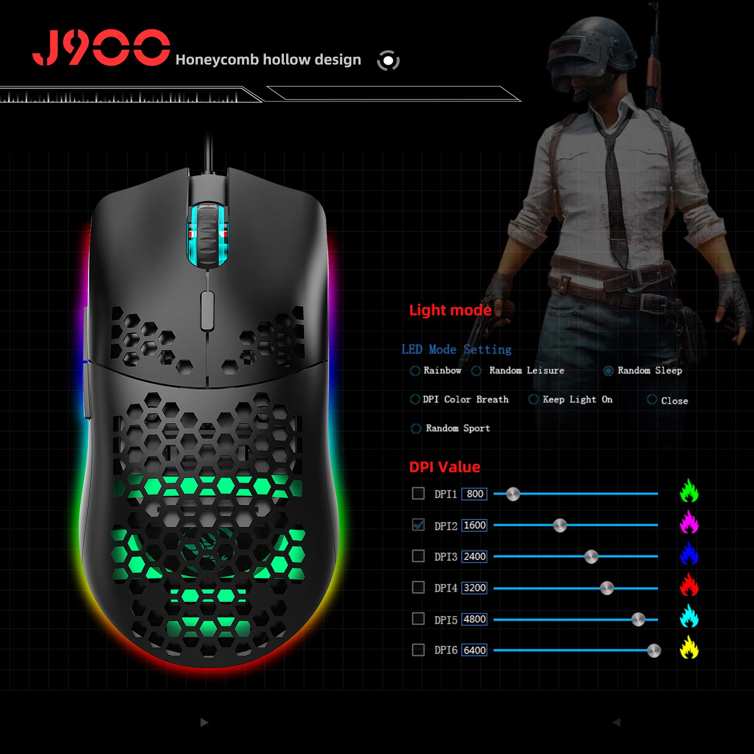 FELICON Portable one Handed Gaming Mechanical Keyboard and Mouse Combo, RGB Backlit Wired Gaming Left Handed and Up to 6400DPI Honeycomb Shell Mouse for PC Laptop Computer