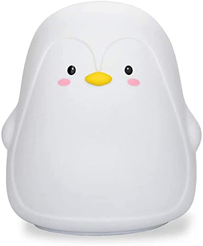 Penguin LED Night Light, Cute Nursery Color Changing Night Light with Tap Control, USB Rechargeable Portable Squishy Silicone Soft Lamp Gifts Bedroom
