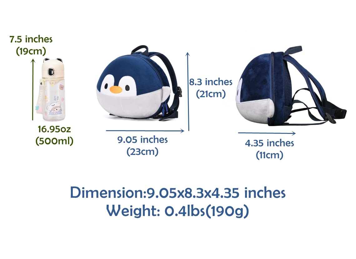 Toddler Backpack Leash for Baby,Child Backpack Harness,Cute Animal Backpack for Kid,Small Backpack Preschooler Leash(Penguin)