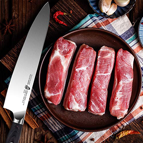 TUO Chef Knife - 10 inch Kitchen Cooking Knife Pro Chefs Knife - German HC Steel Kitchen Knife with Pakkawood Handle - FALCON SERIES with Gift Box
